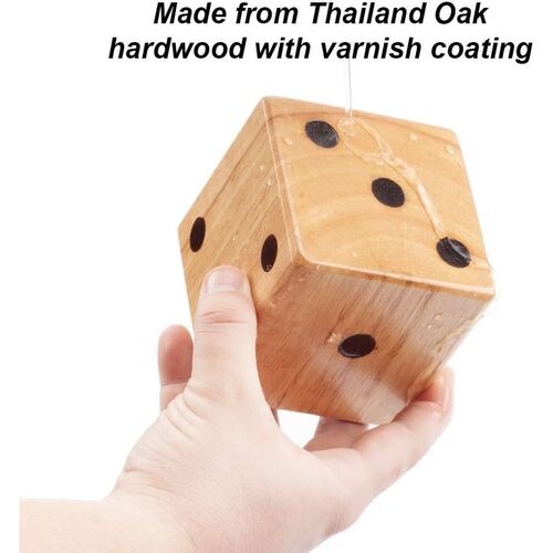 GSEâ„¢ 3.5" Rubber Hardwood Giant Yard Dice Set with Bucket and Yardzee ...